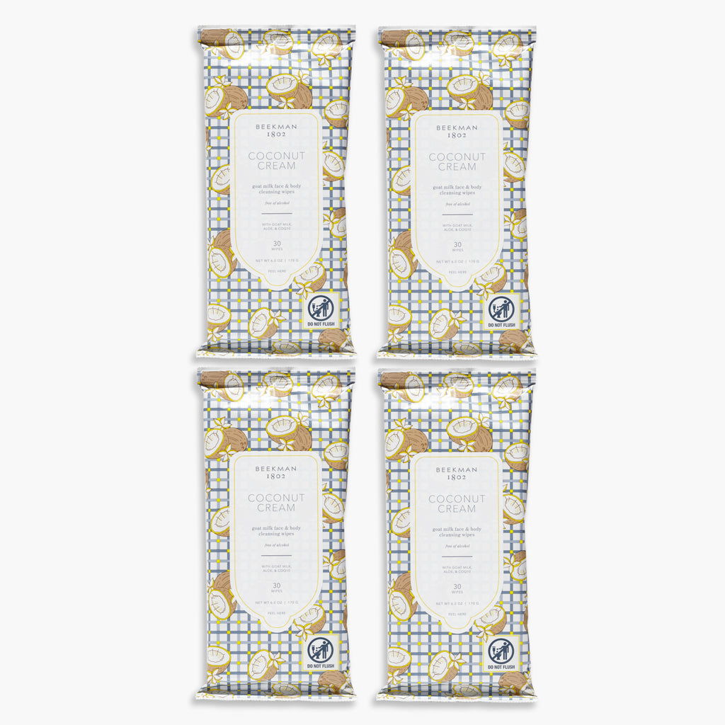 Coconut Cream Face Wipes Set of 4