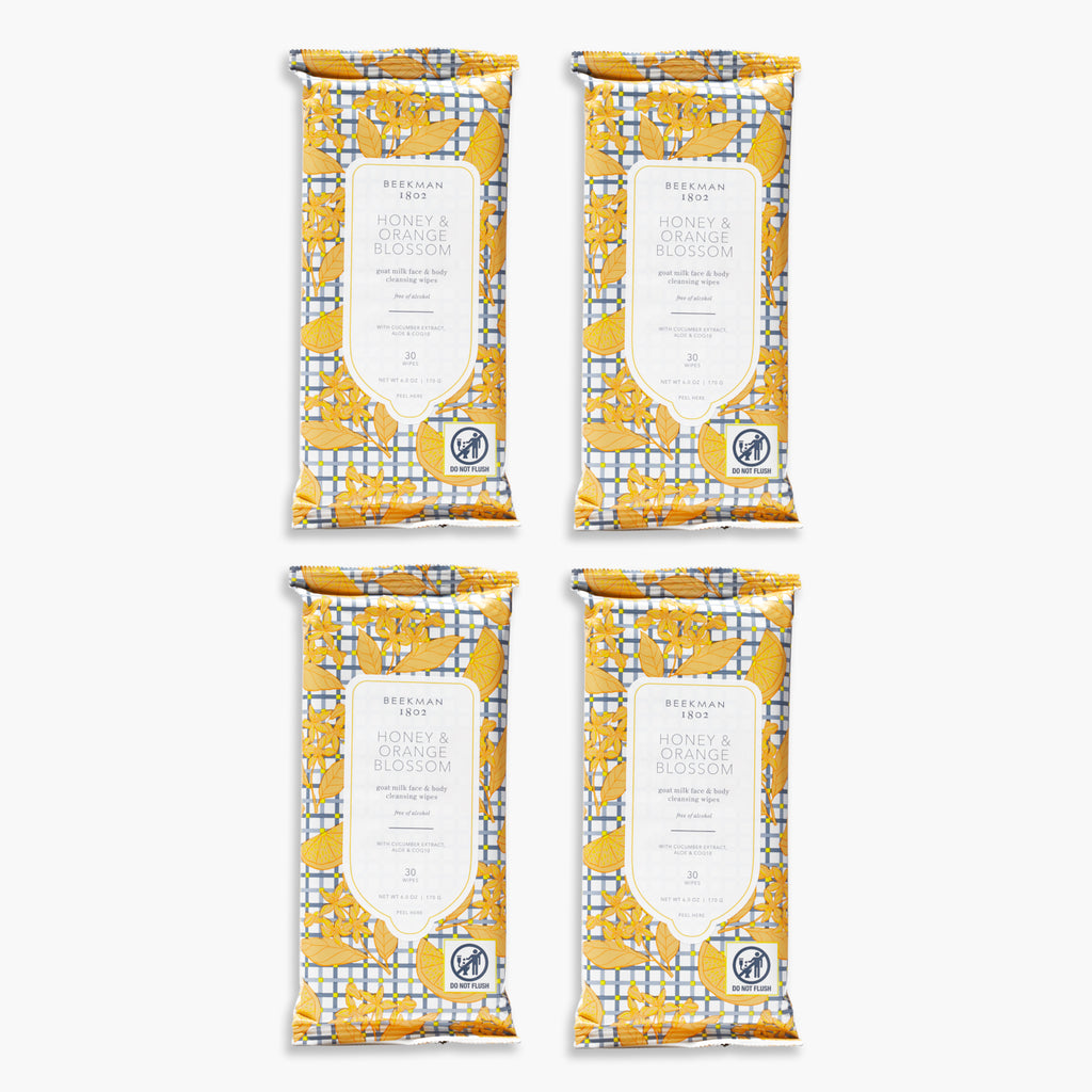 Honey & Orange Blossom Face Wipes Set of 4